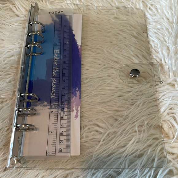 Office | Nwt Transparent Plastic Planner 6 Ring Binder Sticker Book ...